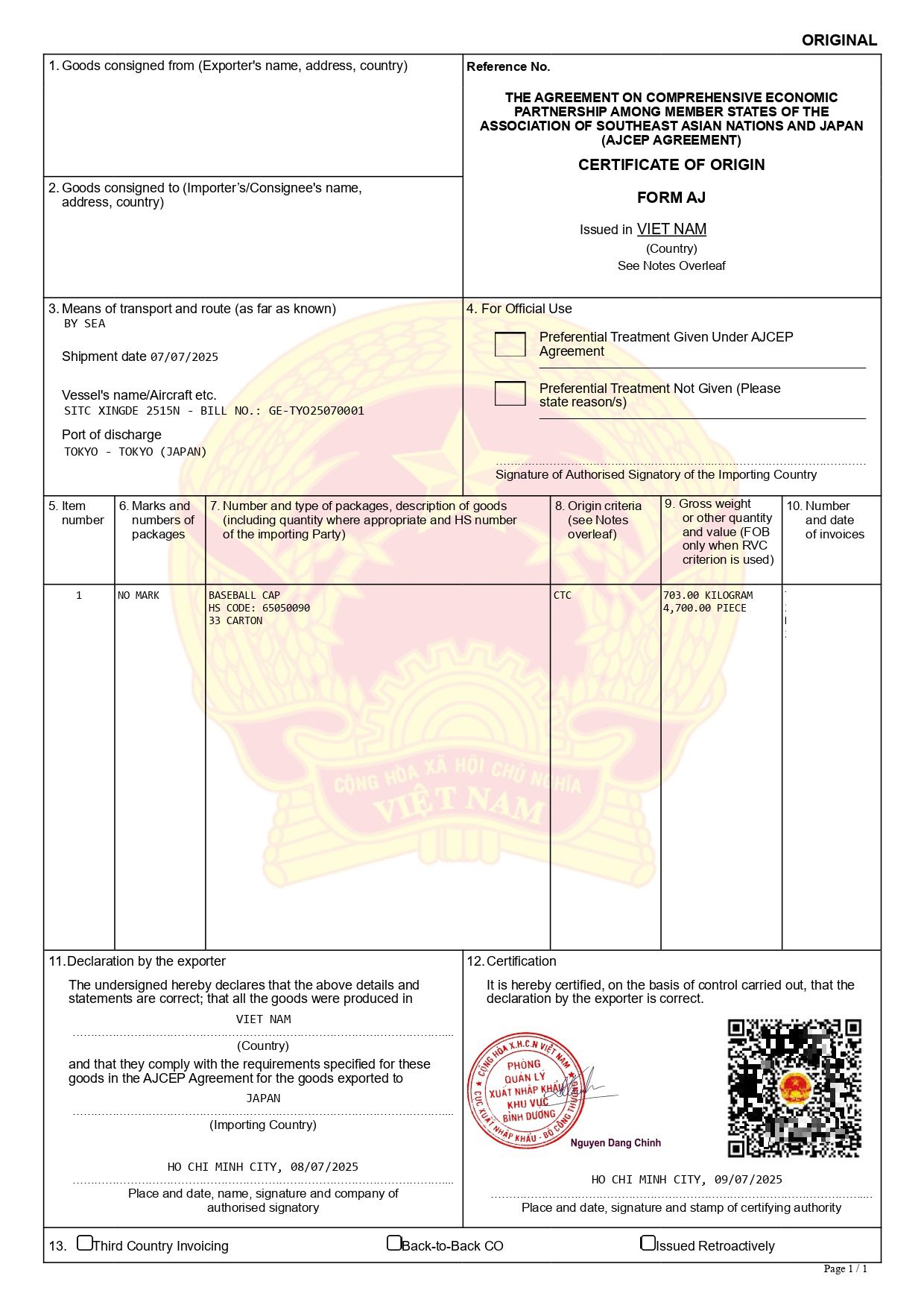Tổng Hợp 15+ Form C/O (Certificate of Origin) Phổ Biến - CÔNG TY CỔ ...
