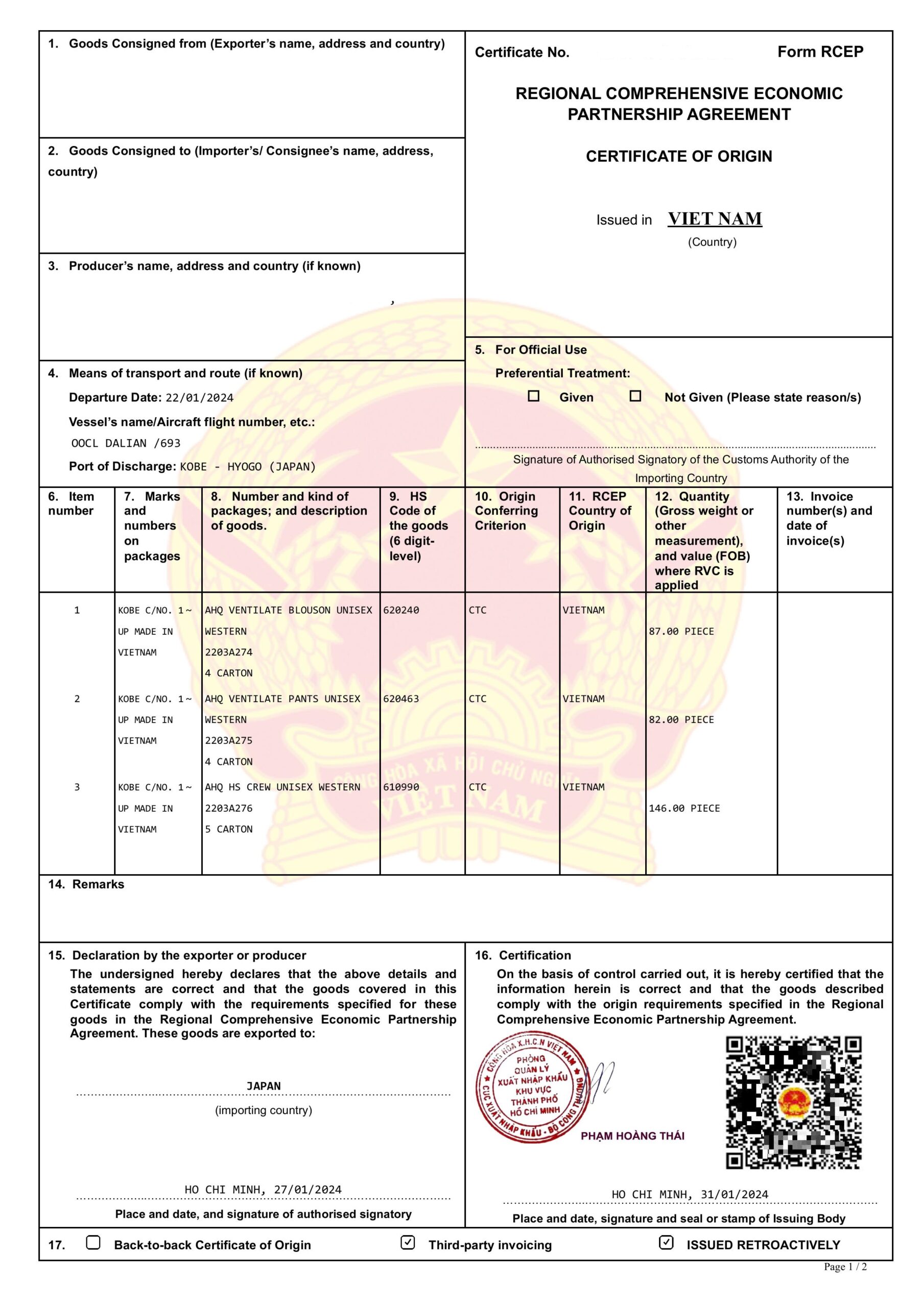 Tổng Hợp 15+ Form C/O (Certificate of Origin) Phổ Biến - CÔNG TY CỔ ...