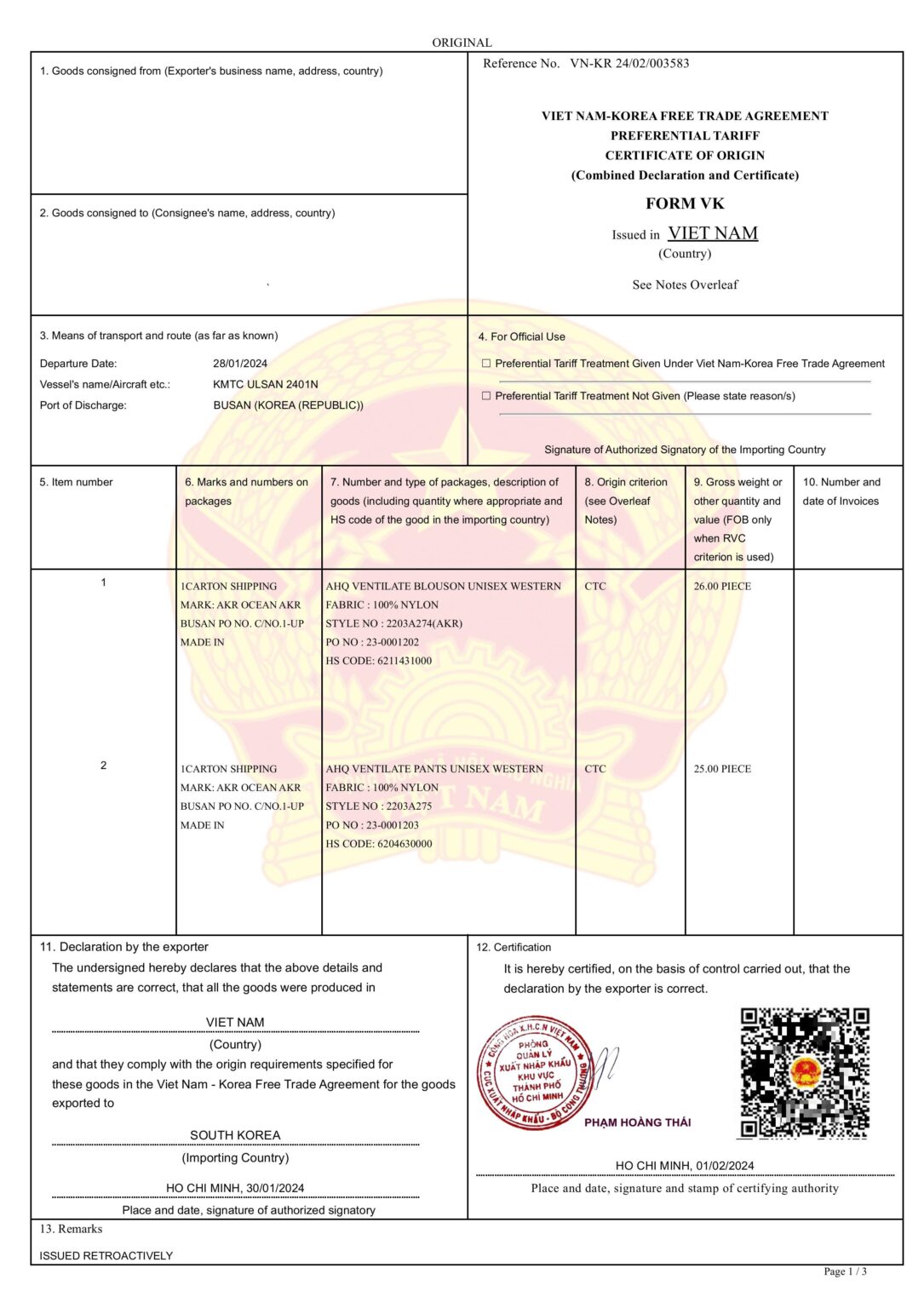 Tổng Hợp 15+ Form C/O (Certificate of Origin) Phổ Biến - CÔNG TY CỔ ...